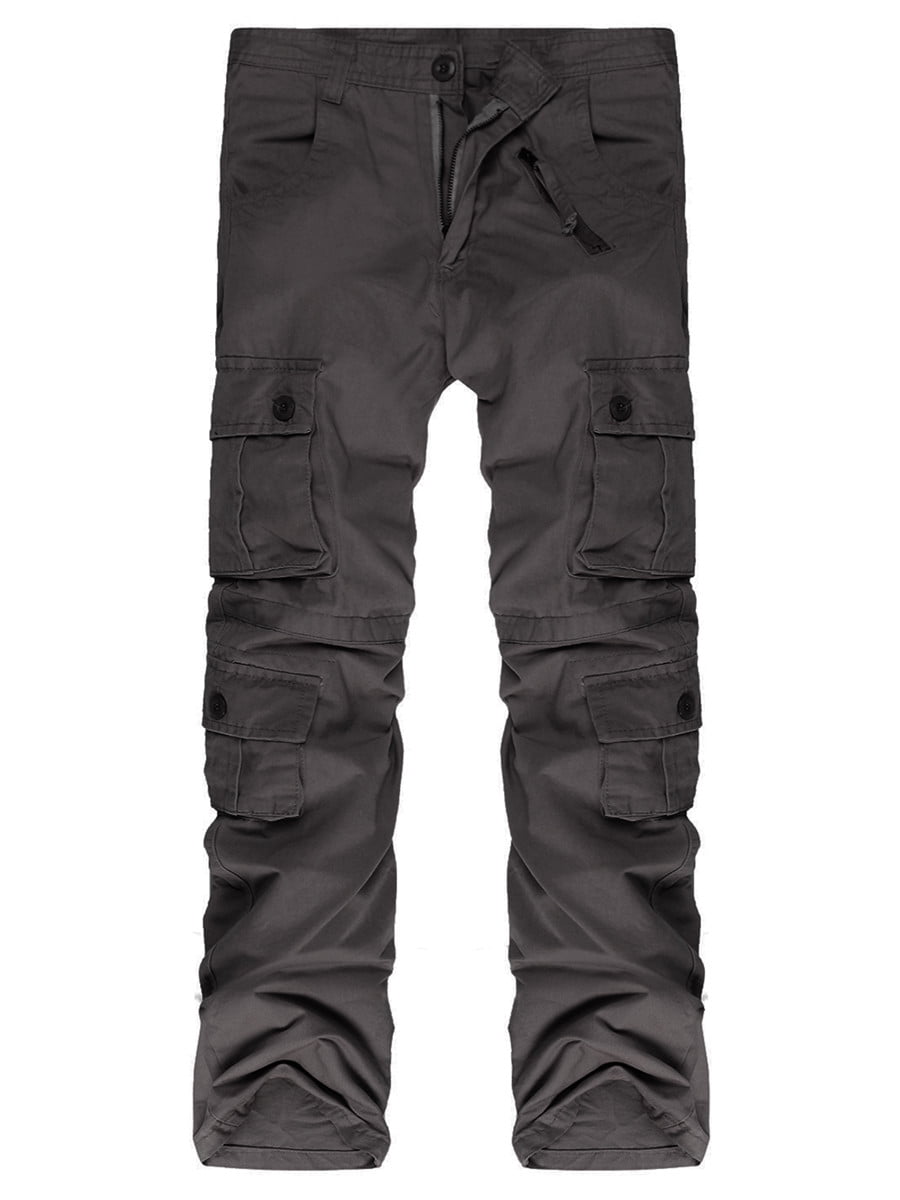 PODOM Men's Pants Solid Zip Up Casual Trousers Cargo Pants | Walmart Canada