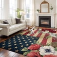4th of July Washable Living Room Rugs 5'x7', Patriotic USA Flag Stars ...