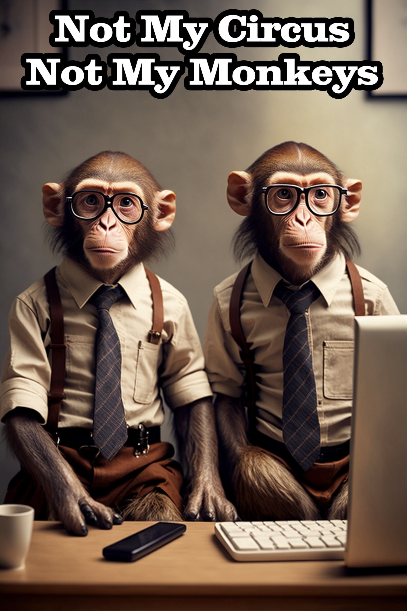 24x36 gallery poster, not my monkeys not my circus office 1 - Walmart.com