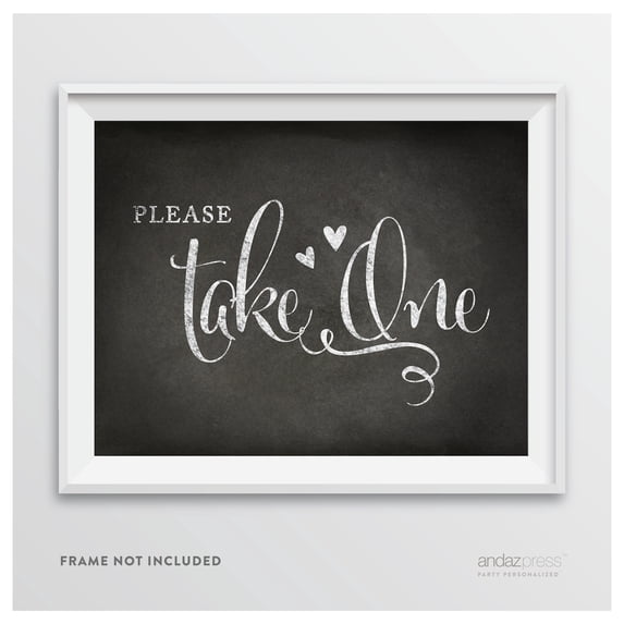 Please Take One Vintage Chalkboard Wedding Party Signs - Walmart.com