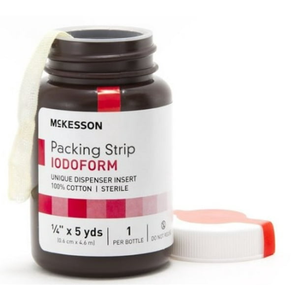 Wound Packing Strip, McKesson, Cotton Iodoform 1/4 Inch X 5 Yard ...