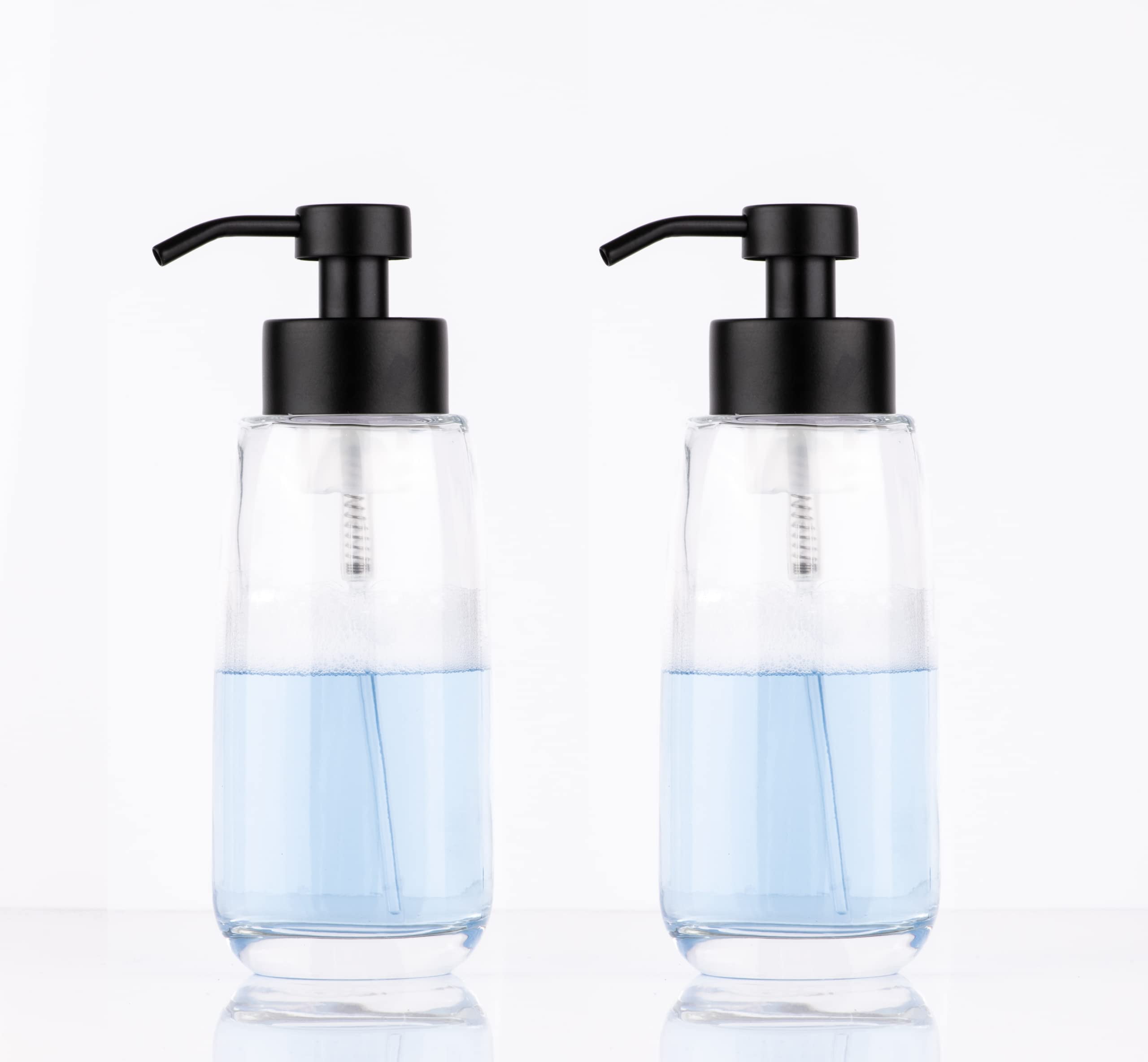 Refillable Foaming Hand Soap Dispenser - Clear Glass Bottle for ...