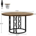 Tribesigns Round Dining Table for 4-6 People, 47" Wood and Metal ...