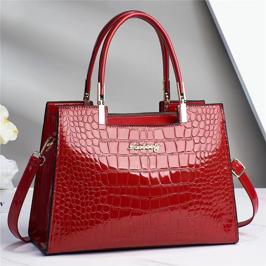 Click here for Grm Crocodile Embossed Tote Bag  Pu Leather Solid... prices