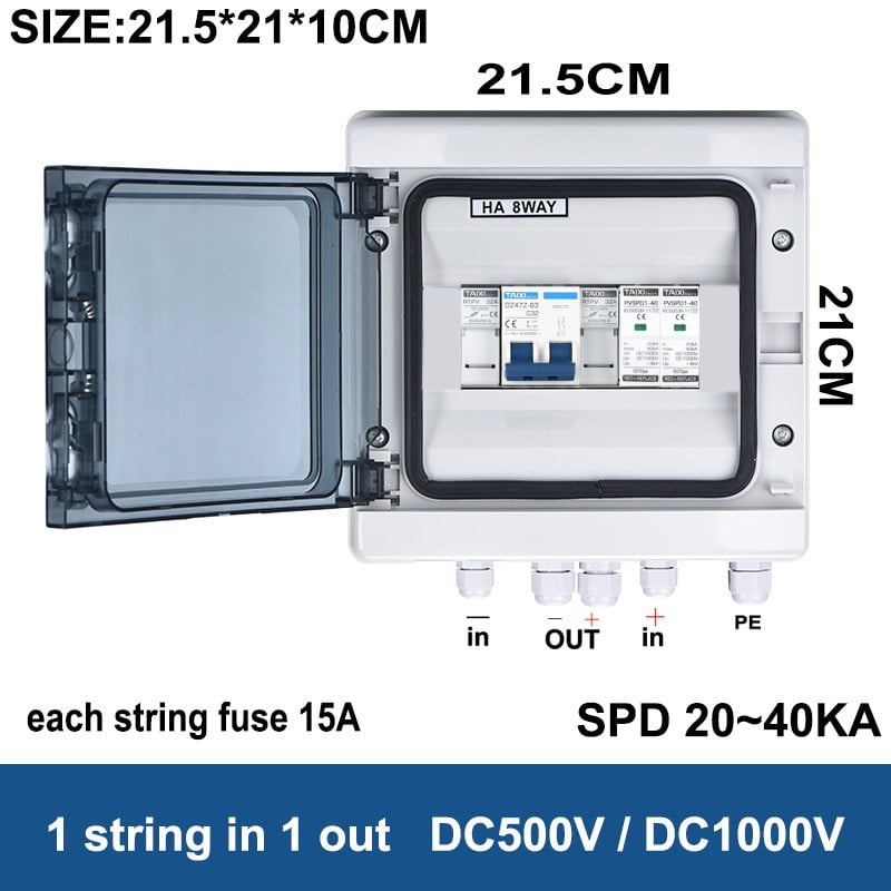 Solar PV Combiner Box Fuse Mcb SPD Waterproof Box Ip65 With Protection ...