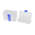 5pcs Clear White Plastic Rectangle 10 Compartments Components Storage ...