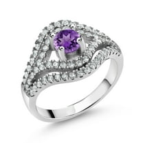 Gem Stone King 925 Sterling Silver Purple Amethyst Ring for Women | 1. ...