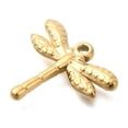 3 pc PVD Vacuum Plating 201 Stainless Steel Pendants Dragonfly Charm ...
