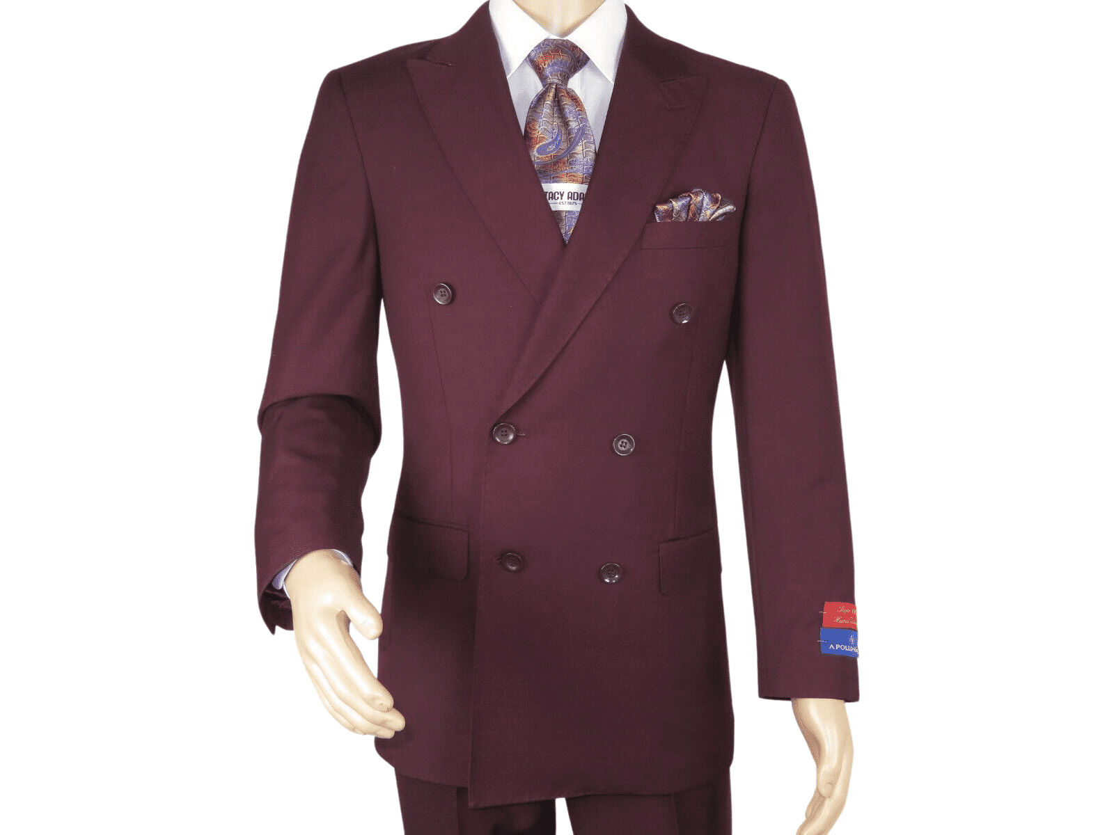 Men Apollo King Double Breasted Suit Classic Peak Lapel Pleated DM29 ...