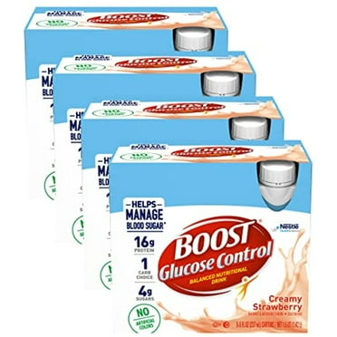 Boost Glucose Control, Creamy Strawberry, 8 Fl Oz Carton (Pack Of 24 ...