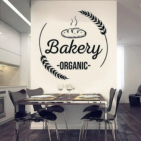 Organic Bakery Wall Art Sticker Vinyl Baker Bakery Shop Sign Kitchen ...