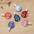 6 PCS Fashion Ceramic Chopstick Stands Spoon Fork Rests Pufferfish ...