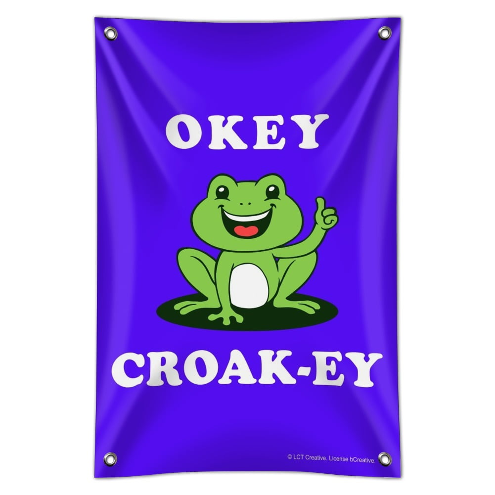 Okey Croak-ey Dokey Frog Funny Humor Home Business Office Sign ...