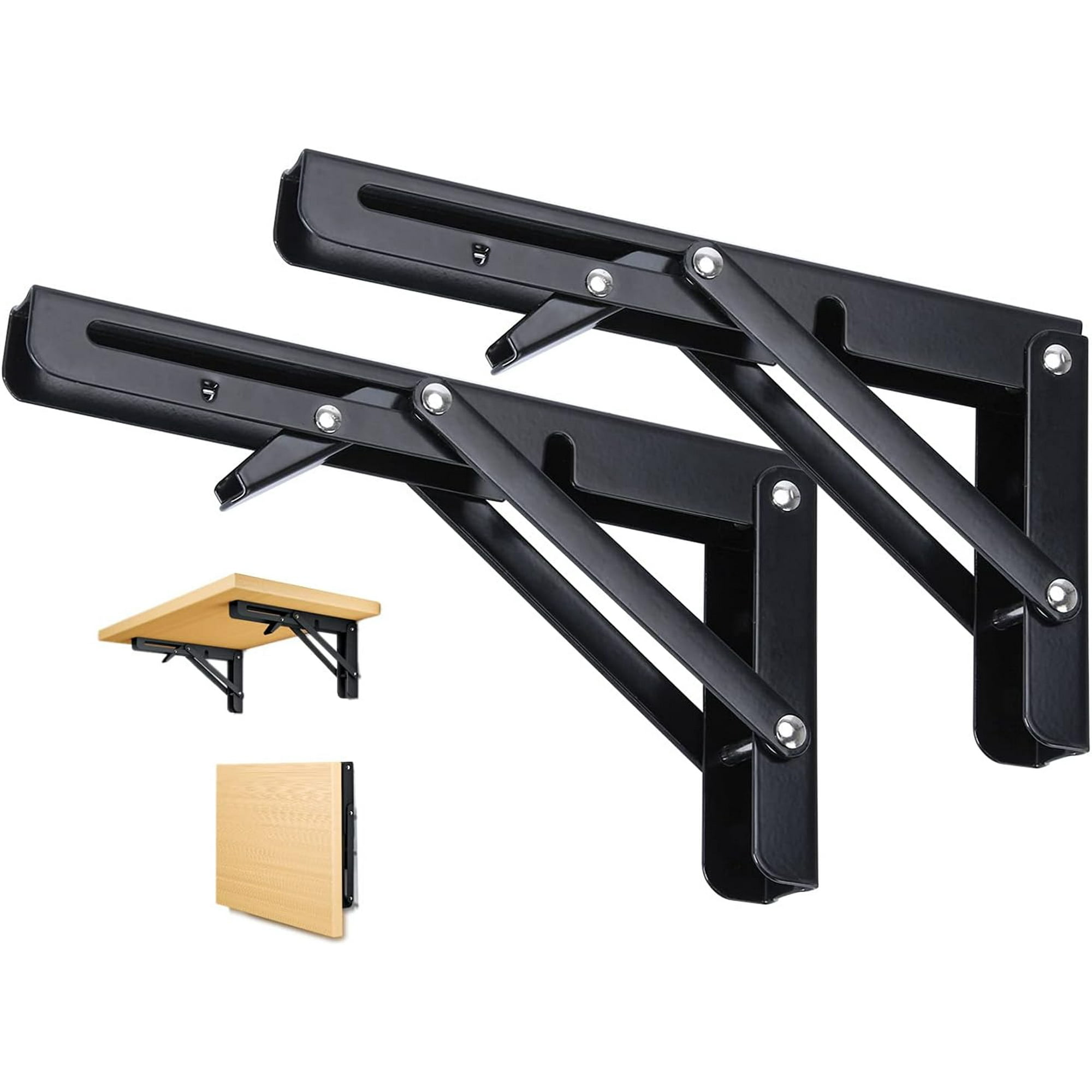Click here for Unbranded 2pcs Folding Shelf Brackets  Black Foldi... prices