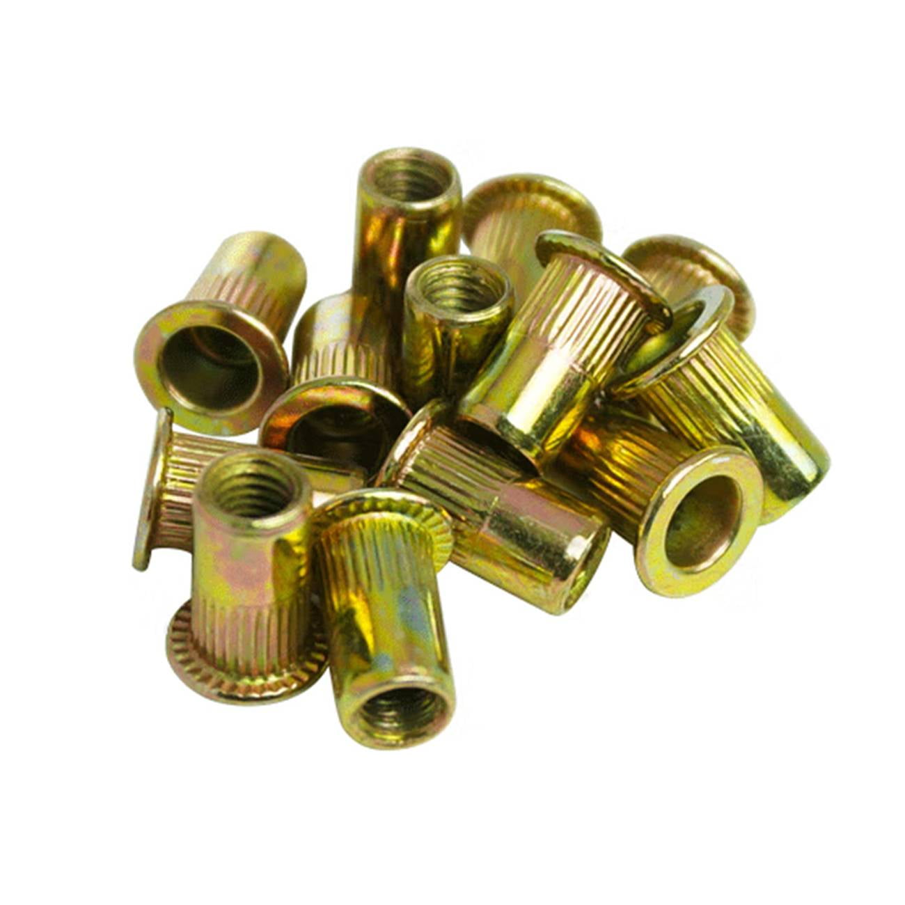 TOPAZ 150Pcs M5 Metric Zinc Plated Carbon Steel Rivet Nut Flat Head ...