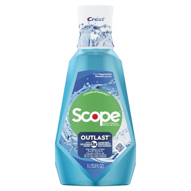 Crest Scope Outlast Mouthwash, Cool Peppermint, 1L - Walmart.com