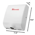5Seconds™ Electric Hand Dryers for Bathrooms Commercial in 1000W, White Stainless Steel with ...