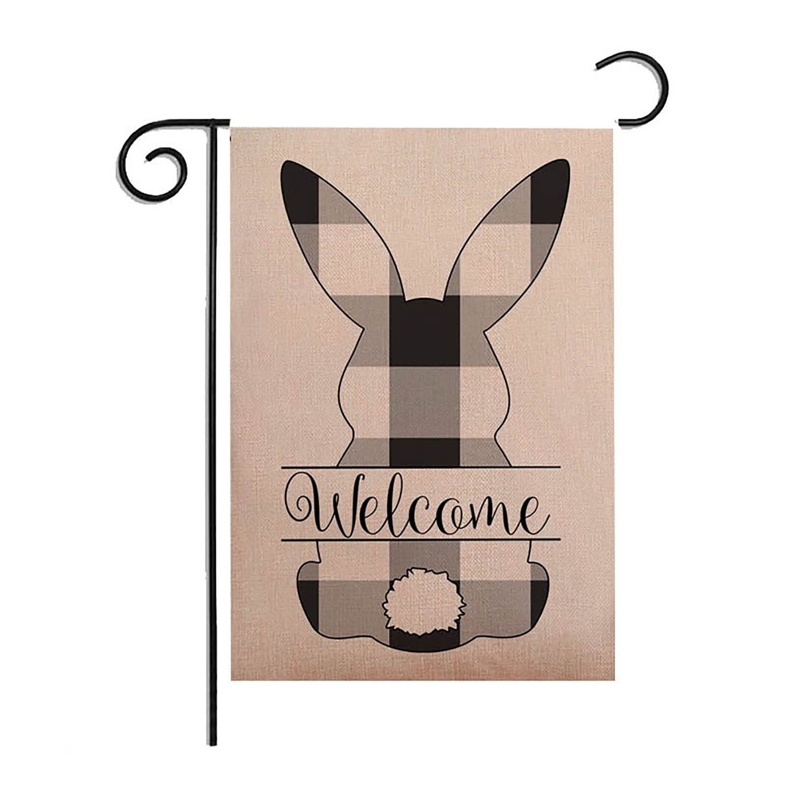 Opolski Easter Decor Rabbit Flag Spring Vivid Celebrate Floral Pattern ...