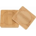 60 Pack Bamboo Coasters, Natural Wooden Coasters, Square Bamboo Tray ...