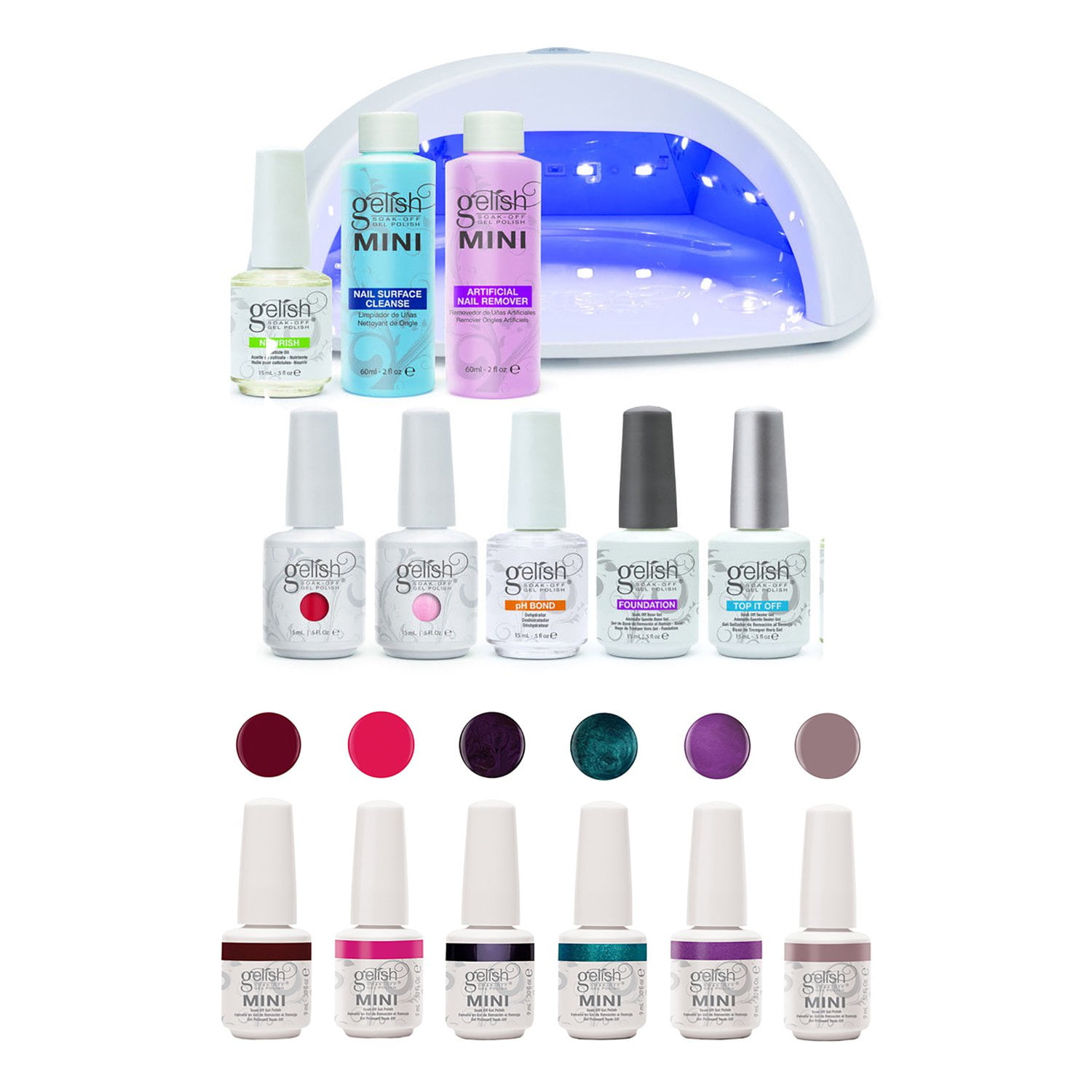 Gelish Harmony Gel Nail Polish Kit + Intergalactic Glam 9 mL Gel Polish ...