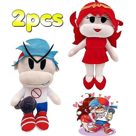 2pcs Friday Night Funkin Plush Toy Doll,fnf Girlfriend And Boyfriend ...
