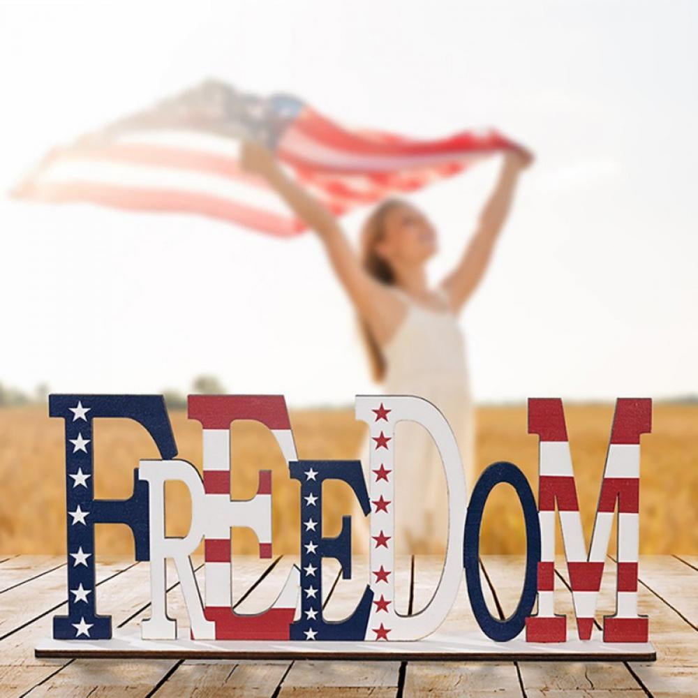 Patriotic Table Decoration Signs Memorial Day Table Decor Wooden ...