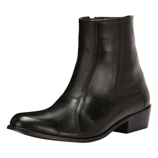 Libertyzeno Mens Genuine Leather Ankle Boots Side Zipper Mens Dress