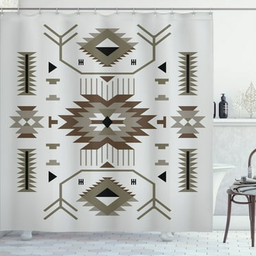 Southwestern Shower Curtain, Ethnic Pattern Design from Ancient Aztec ...