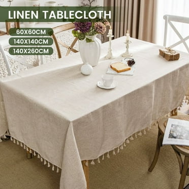 Lintex Linens Homespun Check 100% Cotton Woven Fringed Tablecloth 52 ...