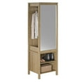 Ameriwood Home Wimberly Wardrobe With Mirror Natural Walmart