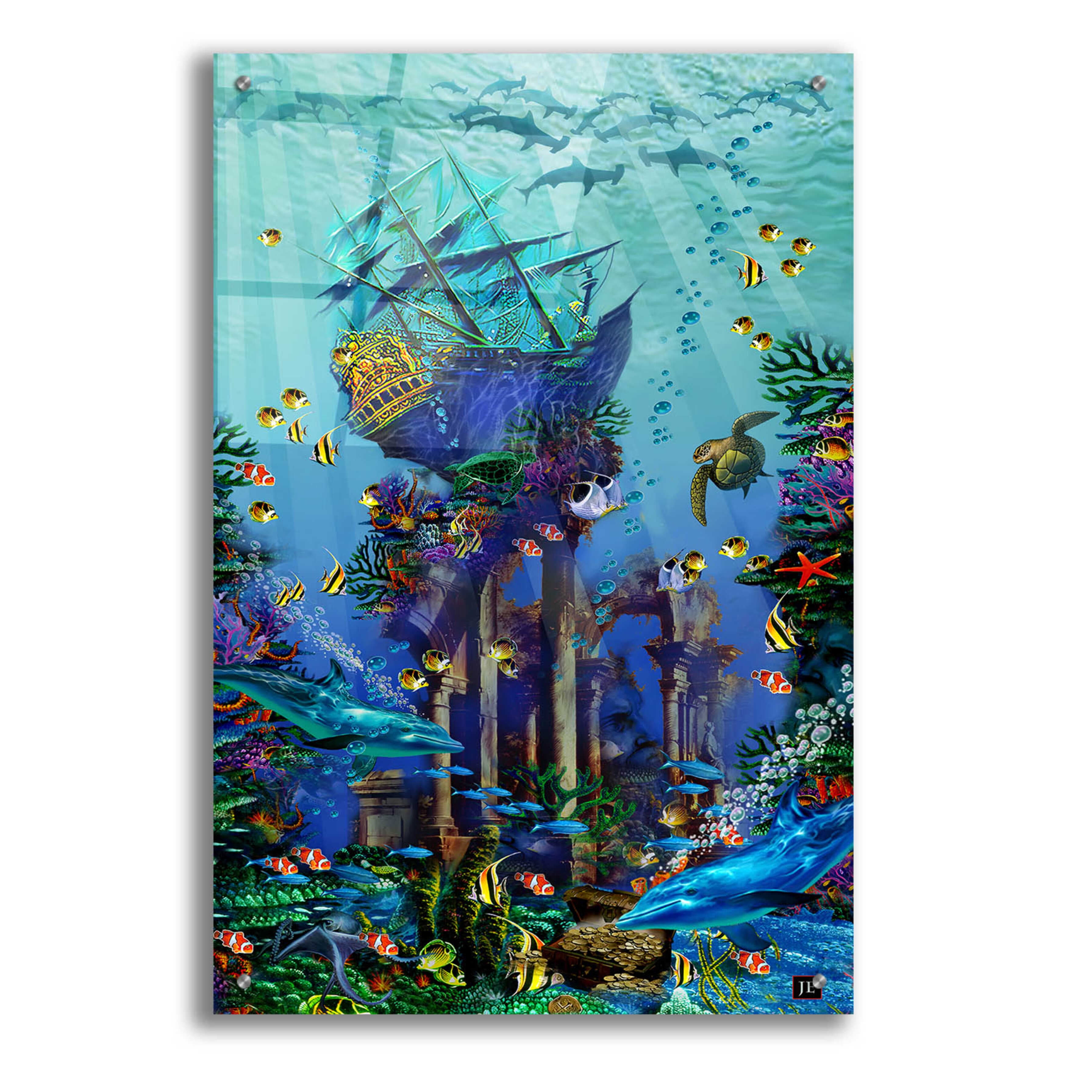 Epic Art 'Mystery Of Treasure Lagoon' by Enright, Acrylic Glass Wall ...