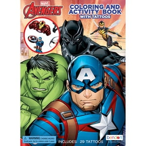 Marvel Avengers 48 Page Coloring and Activity Book with Tattoos ...