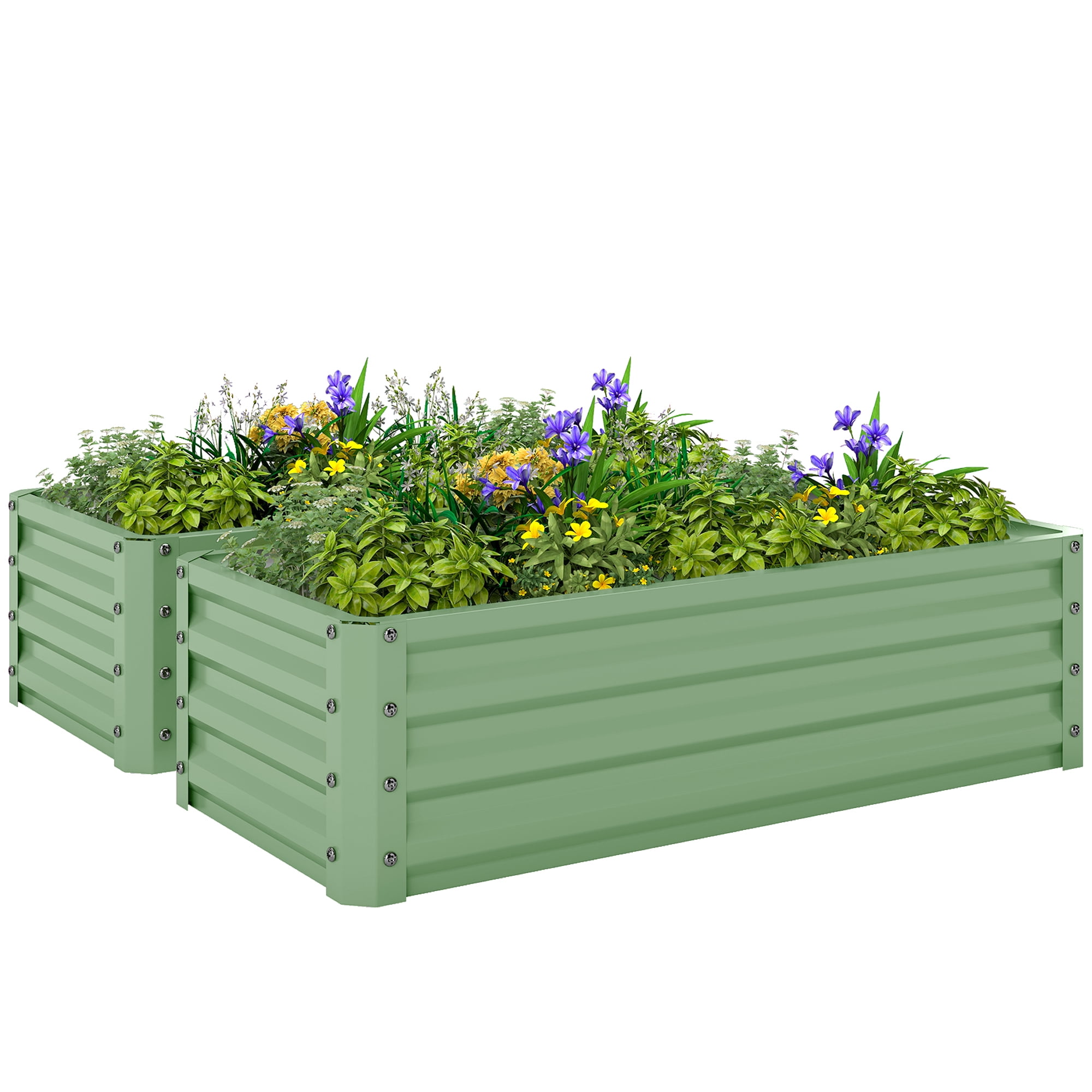 Click here for Outsunny Raised Garden Beds Set Of 2  Galvanized P... prices