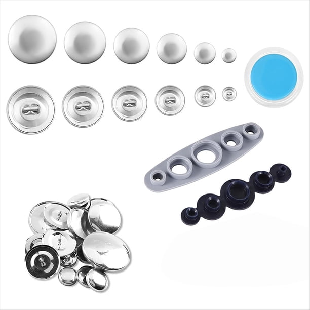 120 Fundas para Botones, Kit de Botones con 6 Tamaños, Botones ...