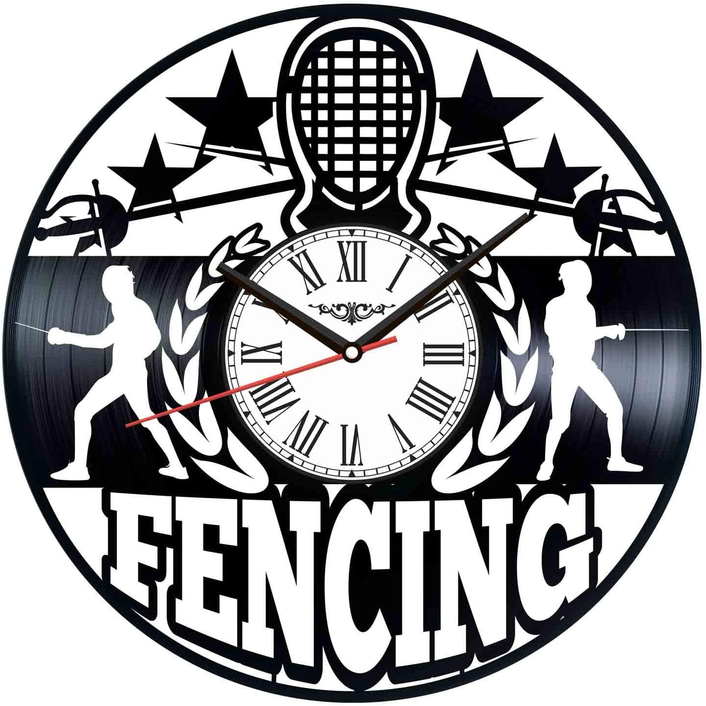 Fencing Vinyl Record Wall Clock Retro style Wall clock Silent Home ...