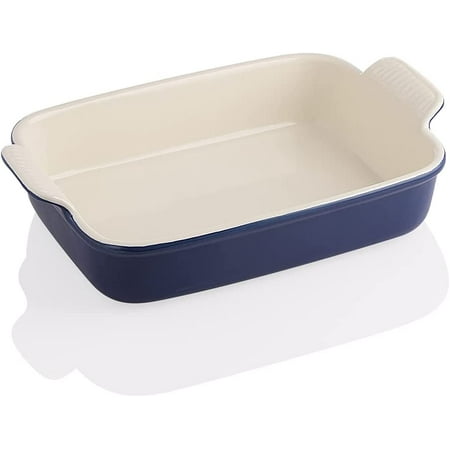 Ceramic Baking Dish, Large Rectangular Bakeware, 3.5 Quart Casserole ...