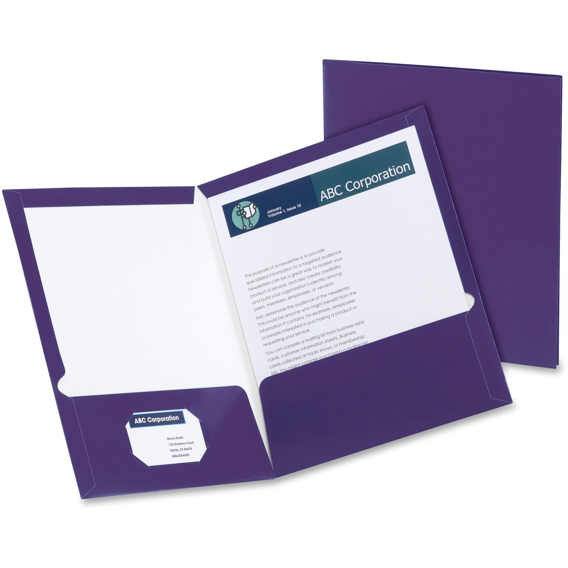 Oxford Showfolio Laminated Twin Pocket Folders 25/Pkg-Purple, Letter ...