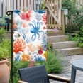 Octopus Colorful Coral Garden Flag 12x18 Inch Fish Shell Double Sided ...