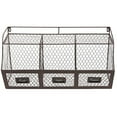 K-Cliffs 3 Compartment Wall Mount Metal Storage Basket Large Kitchen ...