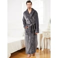 FashGudim Mens Robes Big and Tall Full Length Shawl Collar Long Plush Robe (Grey,XXXL) - Walmart.com