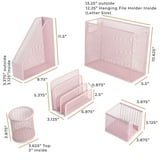 Blu Monaco 5 Piece Pink Office Supplies Desk Organizer Set - Walmart.com