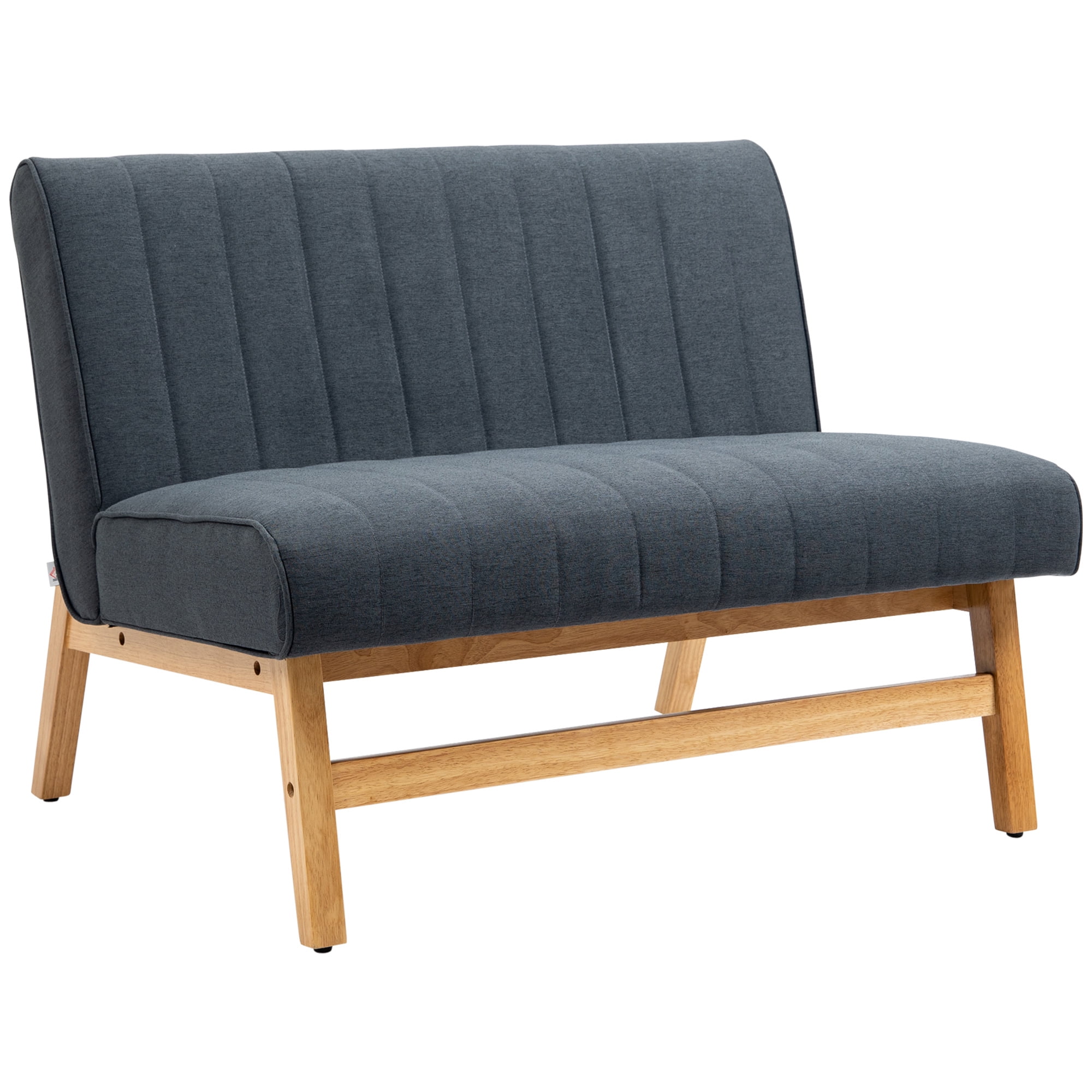 HOMCOM 42" Small Loveseat Sofa 2 Seater Couch Modern Couch Graphite ...