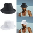 Classical Fedora Hat Short Brimmed Old-fashioned Top Hat Striped Hat ...