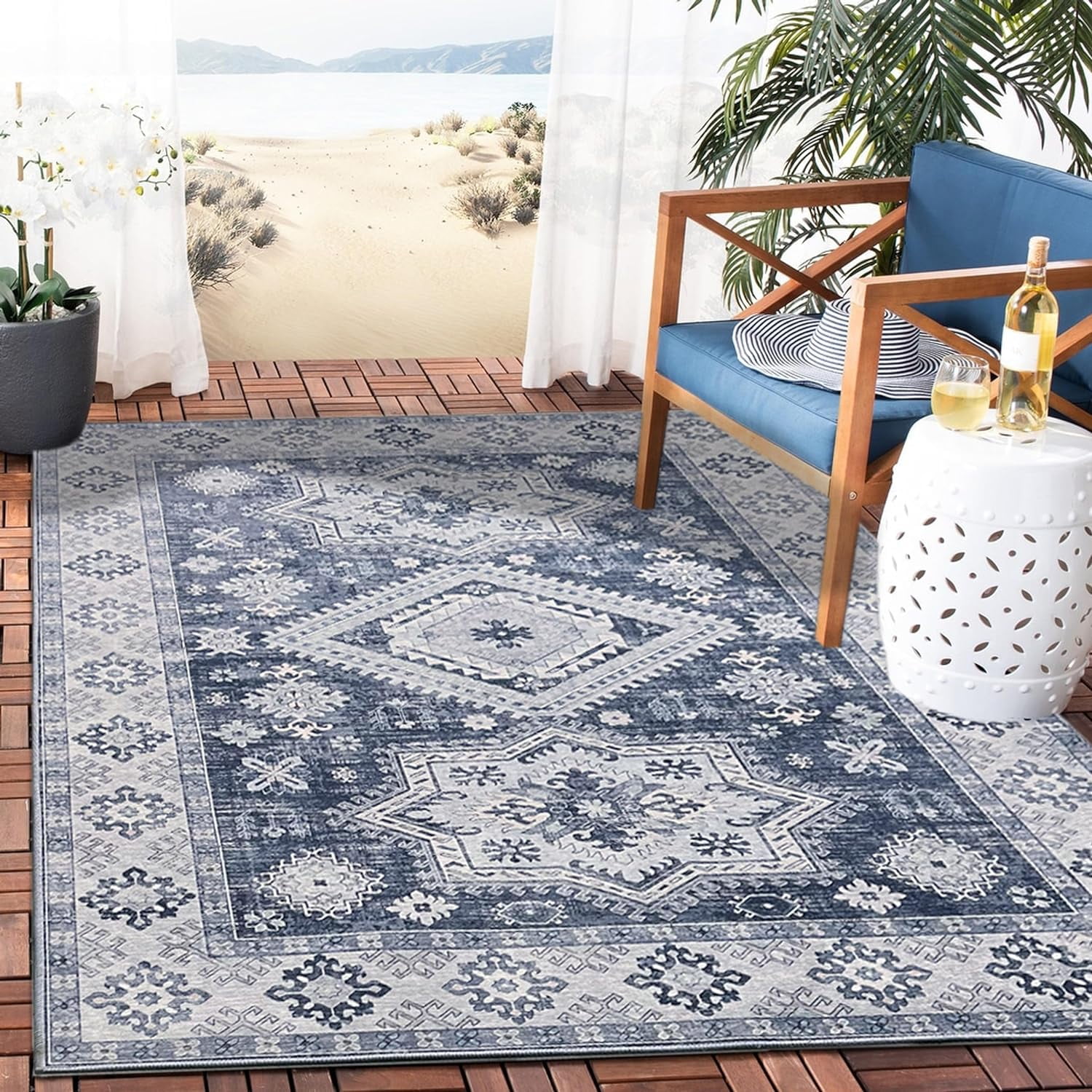 Click here for Jv Home Area Rug Napoli Grey 53X73 Washable Carpet... prices