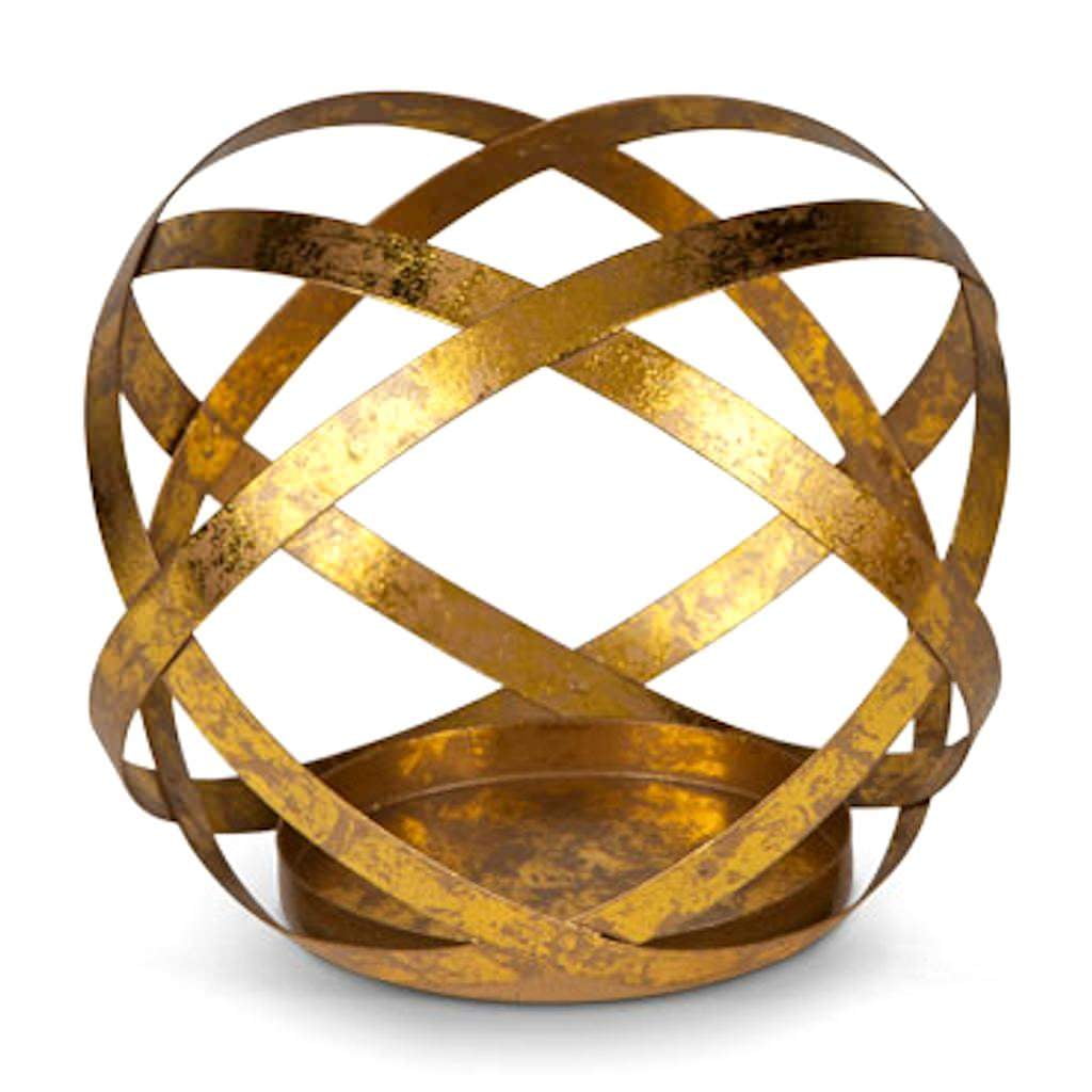 Gerson 93048 - 5.9" x 7.1" Antique Gold Finish Metal Sphere Pillar ...