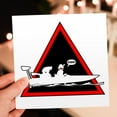 3drose, Warning Triangle with a Stickman Racing His Drag Boat, Yelling ...
