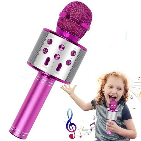Karaoke Microphone, Wireless Bluetooth Karaoke Microphone Children ...