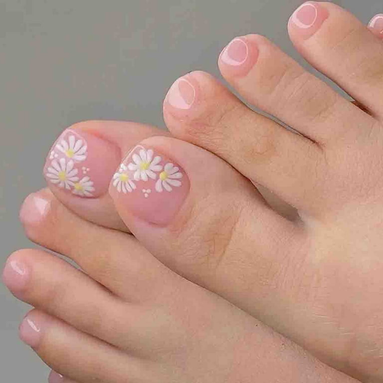 Easy Toenail Flower Designs