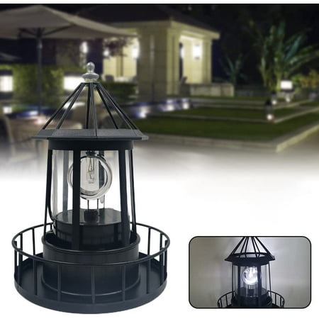 360 Degree Rotating Solar LED Lighthouse IP65 Waterproof LED Garden ...