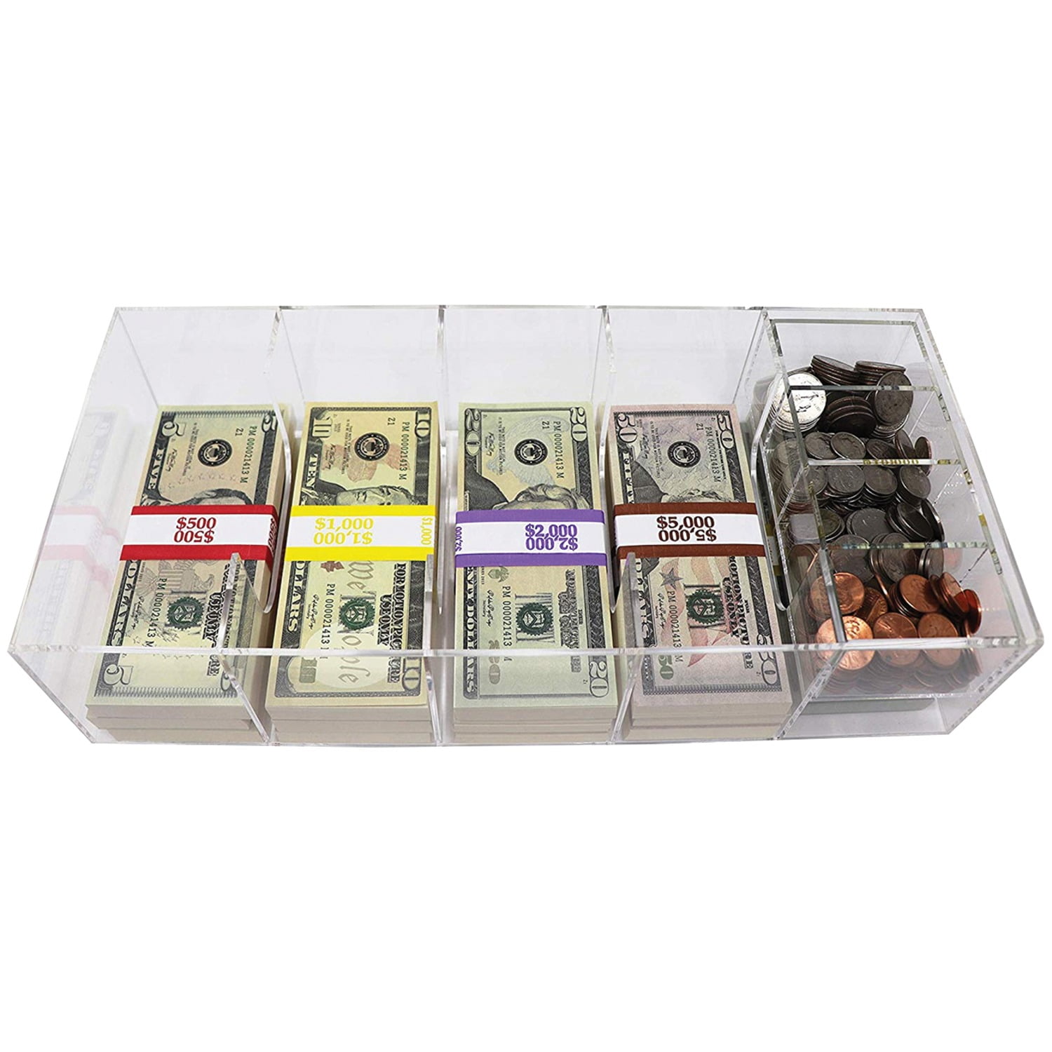Nadex Coins ENR1-1101 5-Compartment Currency Tray with Coin Tray ...